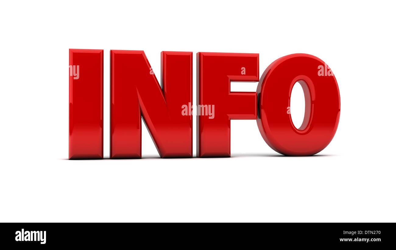 Red info word in 3d Stock Photo - Alamy