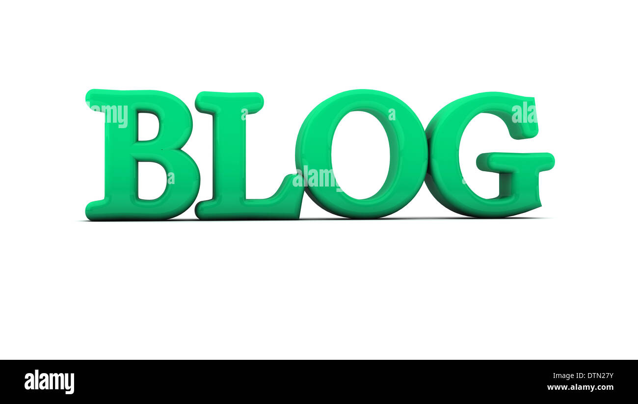 Green blog word in 3d Stock Photo - Alamy