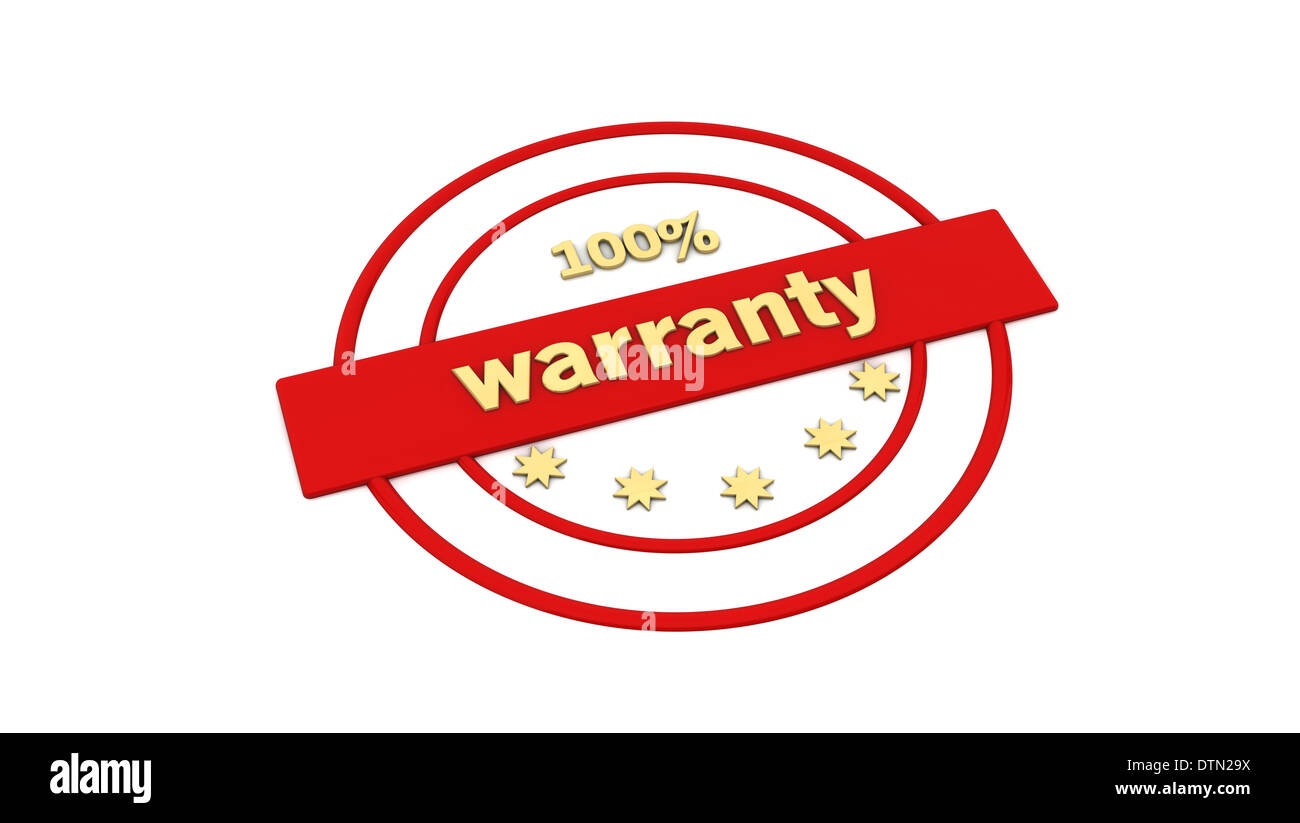 3d label stamp 100% warranty Stock Photo - Alamy