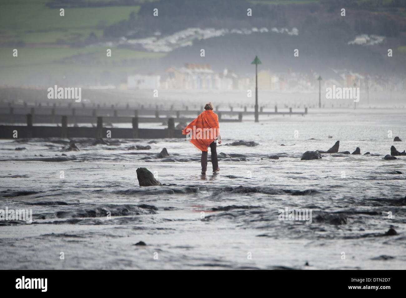 Borth, Wales, UK. 19th Feb 2014. Artist REBECCA De WINTER photographs ...