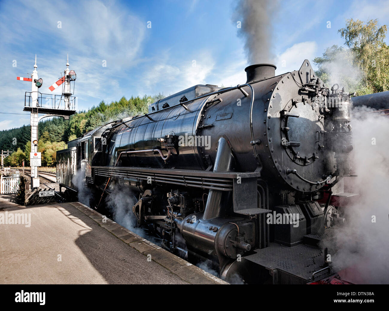 A steam train in Levisham station Stock Photo - Alamy