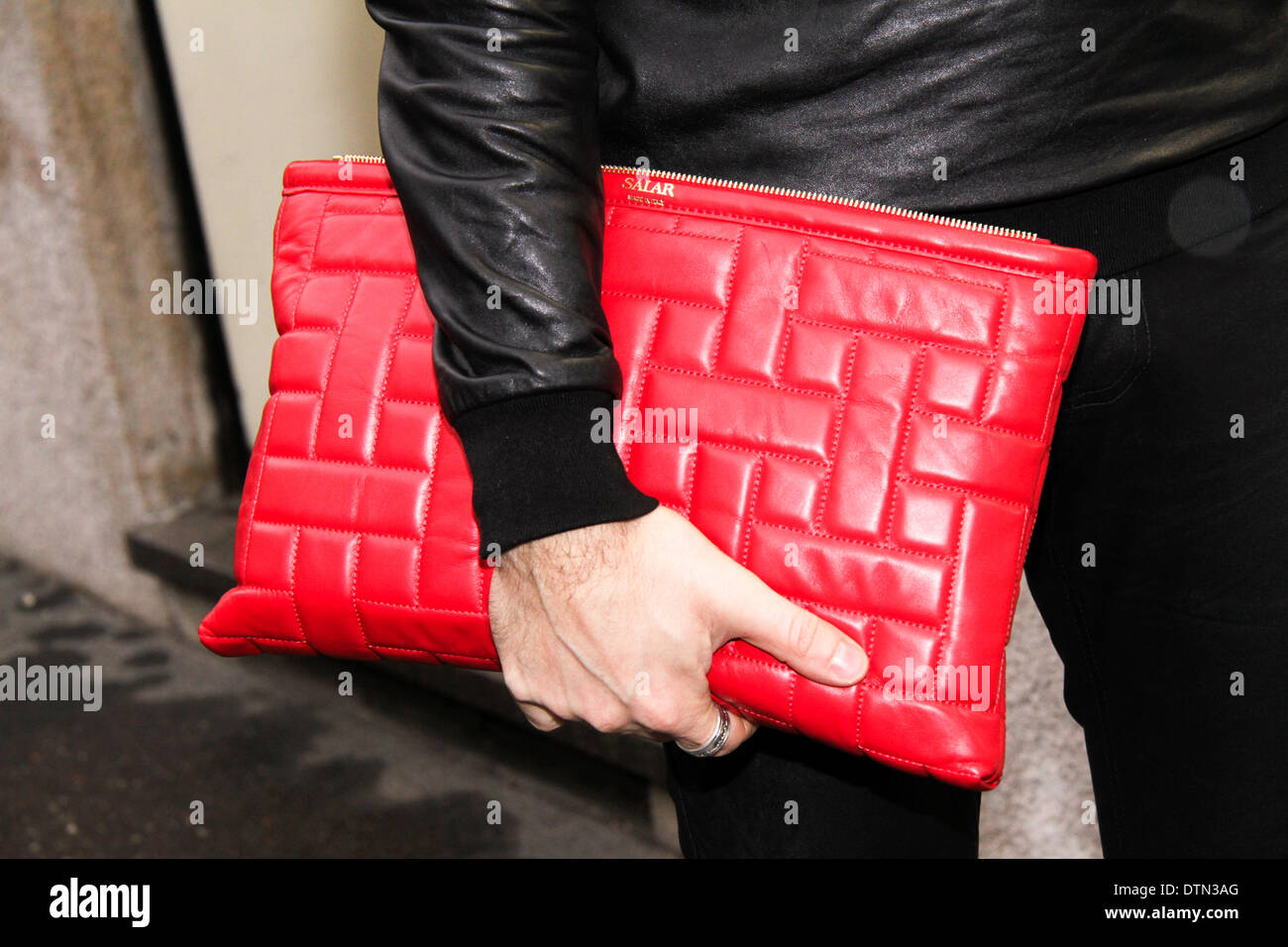 Stylist Manos Samartzis arriving at the Frankie Morello runway show in ...