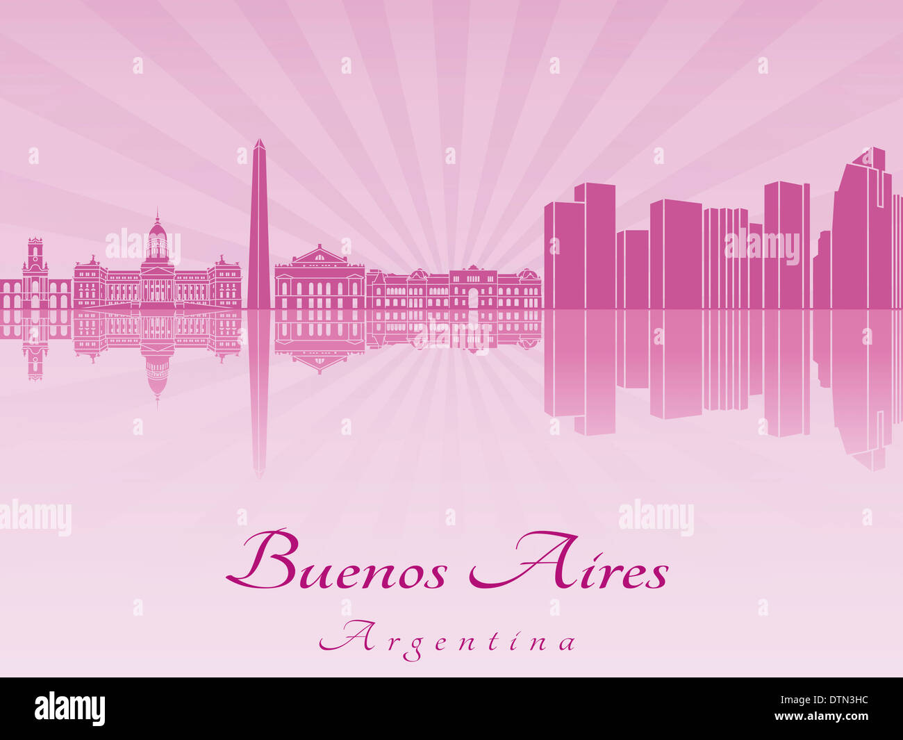 Buenos Aires skyline in purple radiant orchid Stock Photo - Alamy