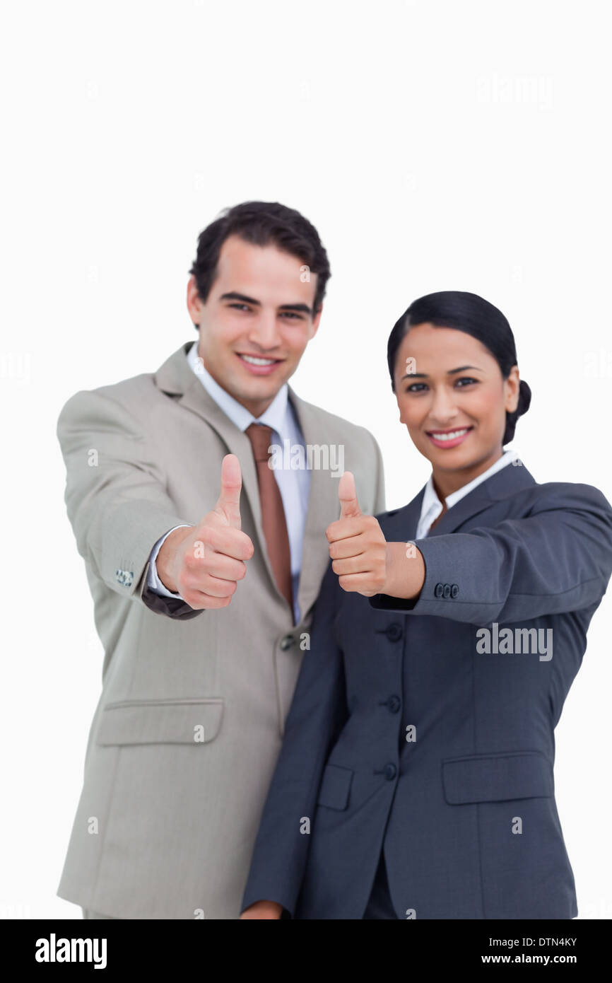 Salesman giving thumbs up team hi-res stock photography and images - Alamy