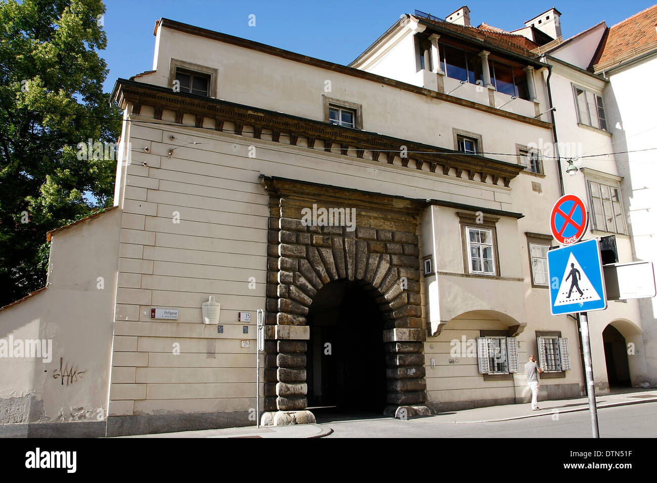The Graz Castle lies to the east of the old town of Graz in ...