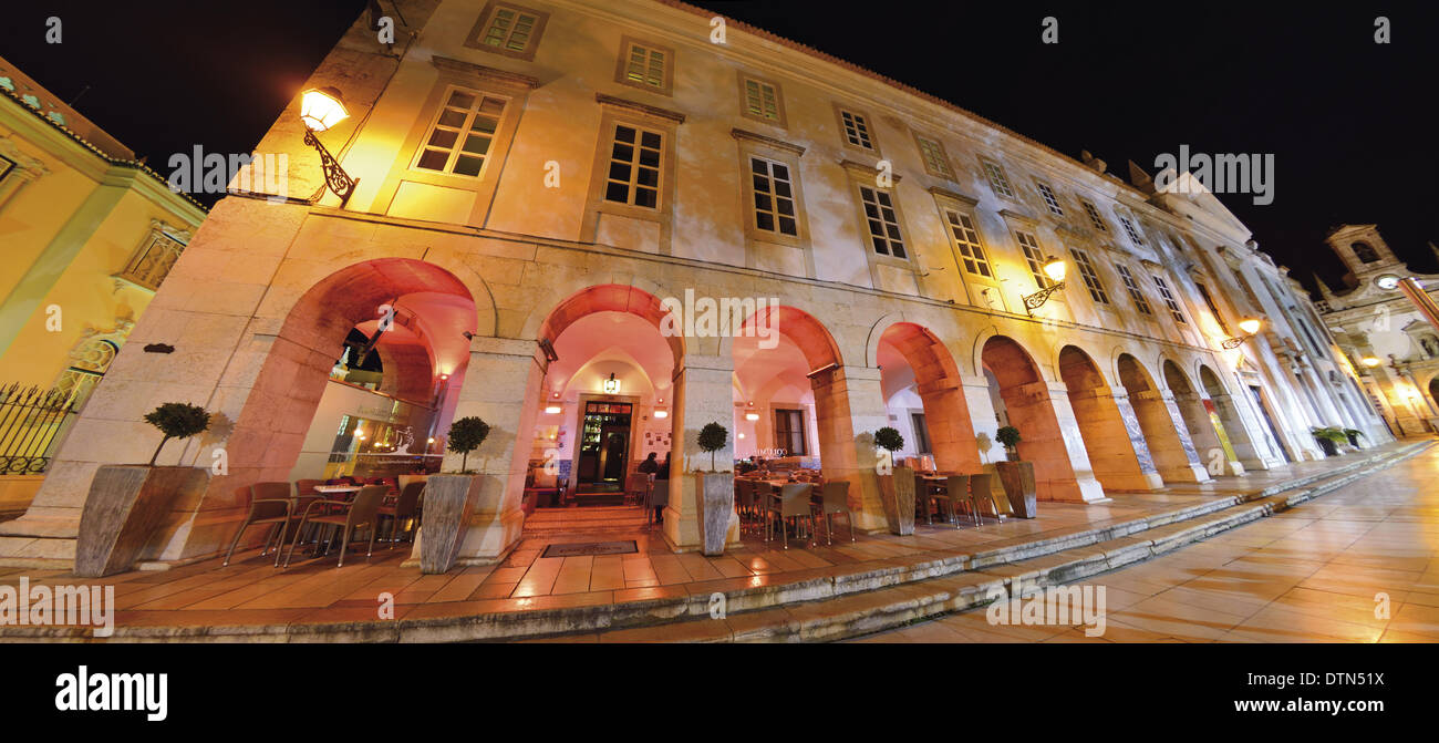 Portugal, Algarve, Faro, Columbus Bar, building, arcades, historic ...