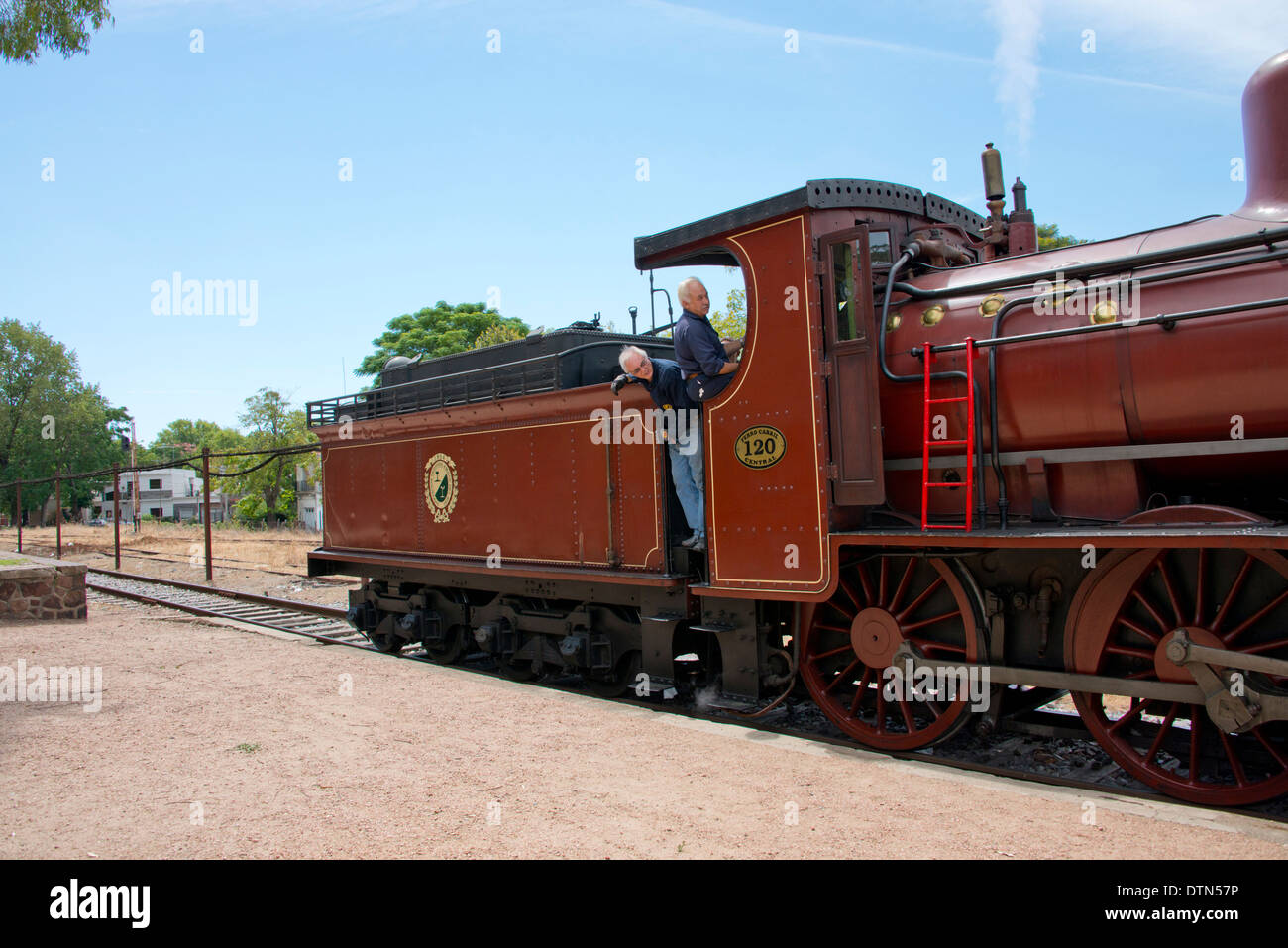 Uruguay, Montevideo, Colon. Vintage steam train, circa 1910, fully ...