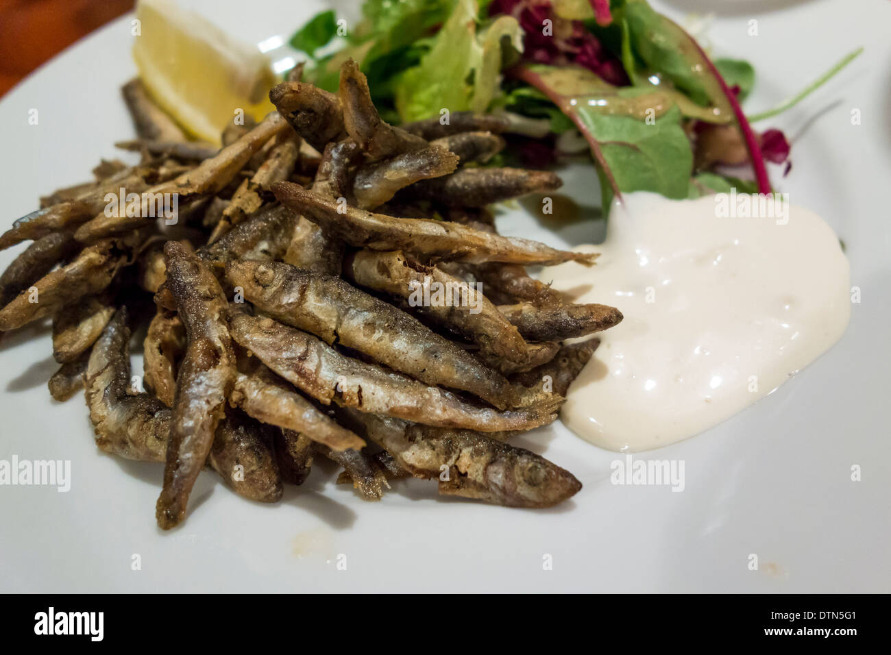 Whitebait cooked hi-res stock photography and images - Alamy