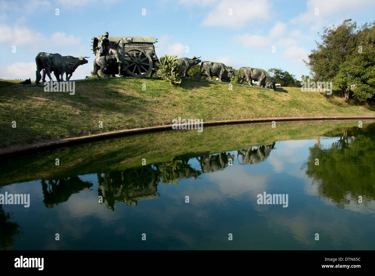 Uruguay, Montevideo, Battle Park. Famous sculpture, La Carreta (Ox Cart ...