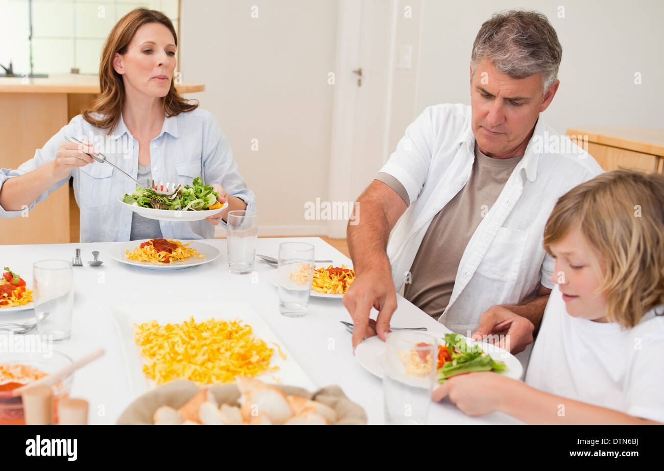 Family about to start dinner Stock Photo - Alamy