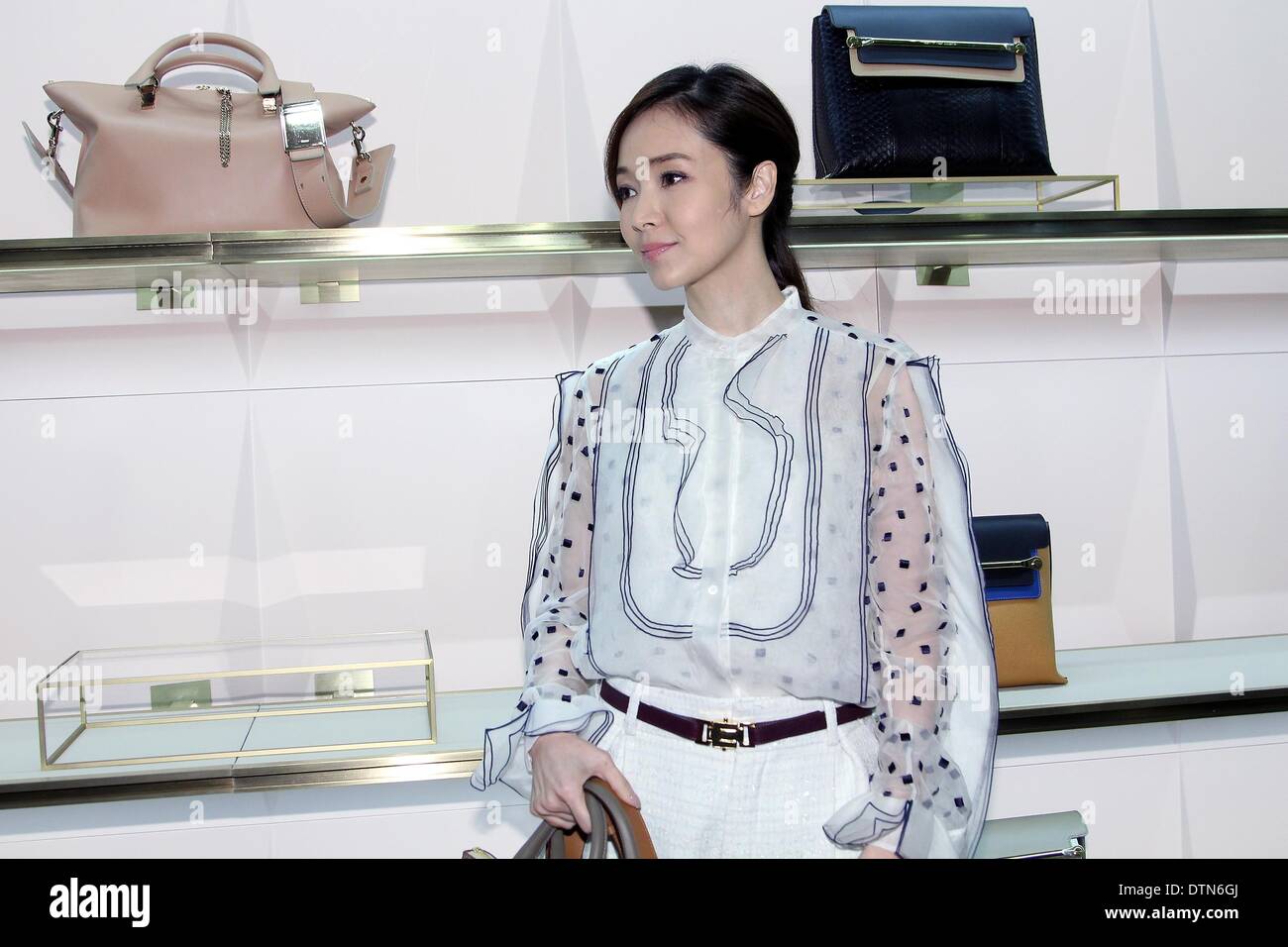 Taipei, China. 20th Feb, 2014. Patty Hou makes her debut in public ...