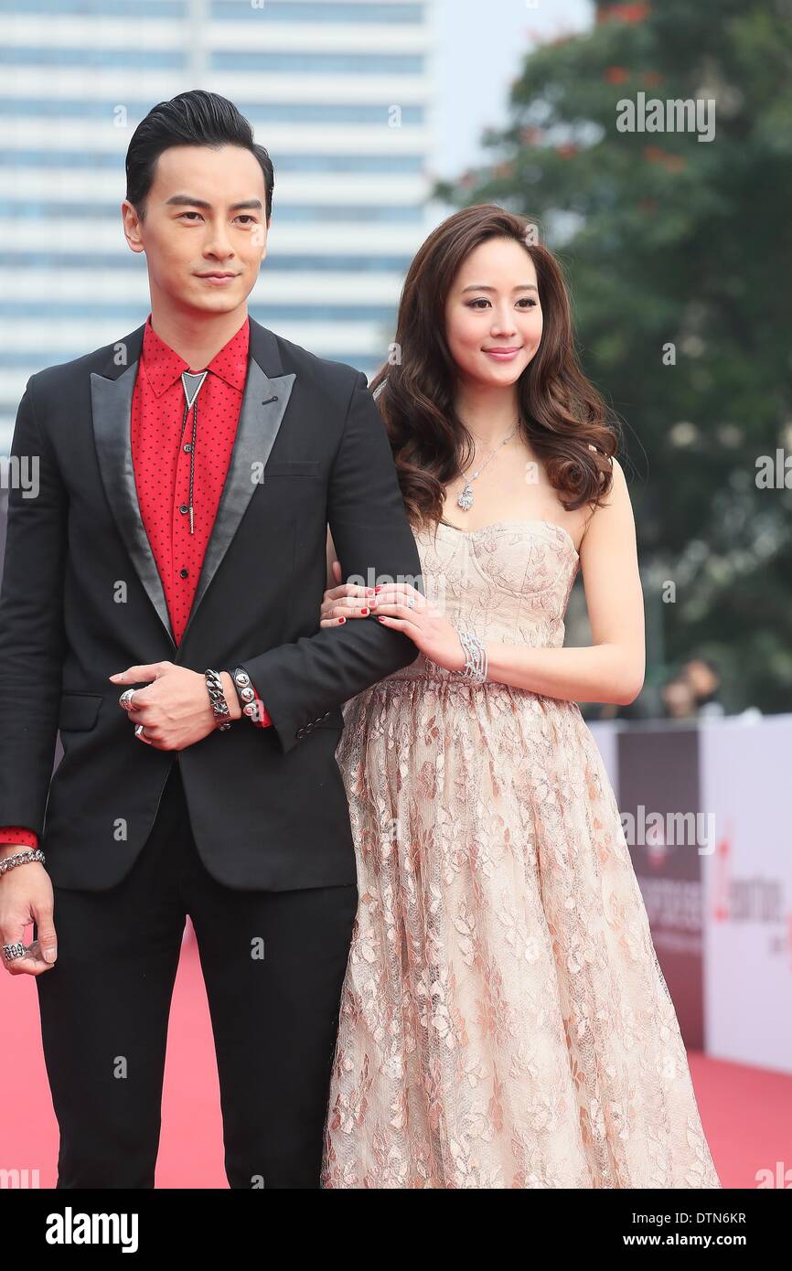 Taipei, Taiwan. 20th Feb, 2014. Joseph Cheng and Ning Chang film for their new TV drama in ...