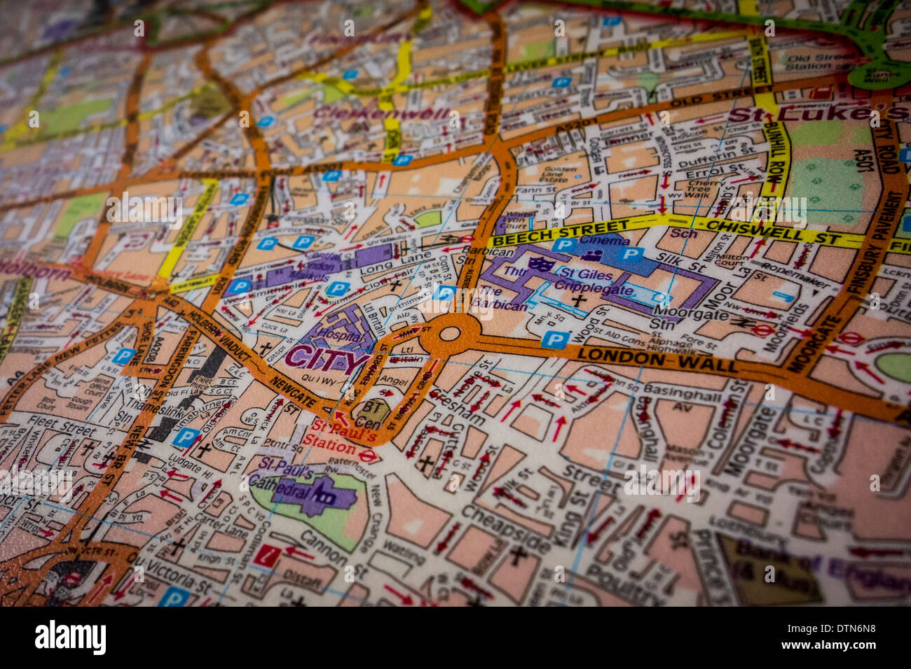London wall map hi-res stock photography and images - Alamy