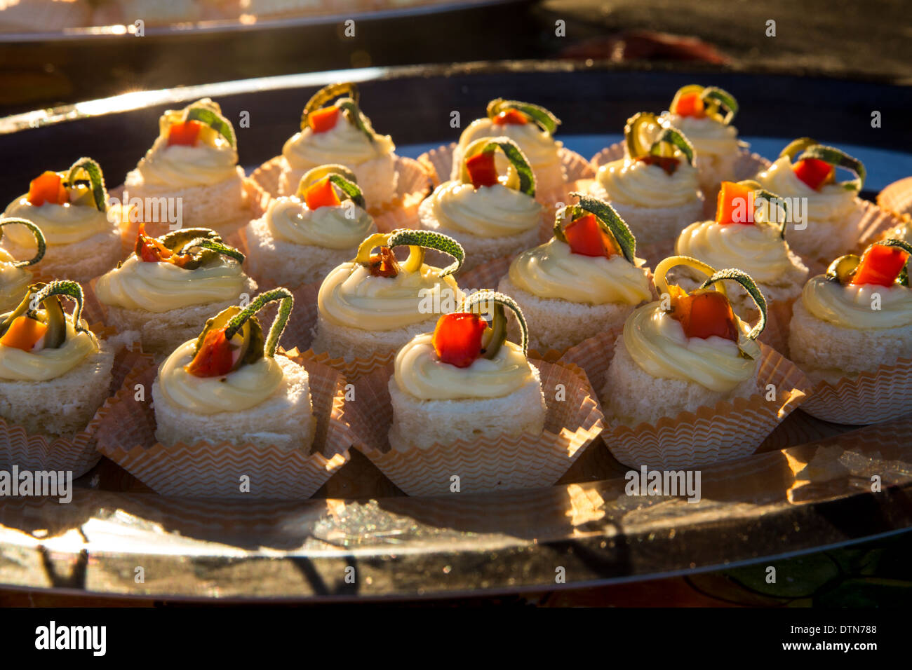 Buffet tart starters Stock Photo - Alamy
