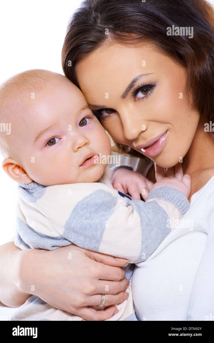 Cute little baby with Mum Stock Photo - Alamy