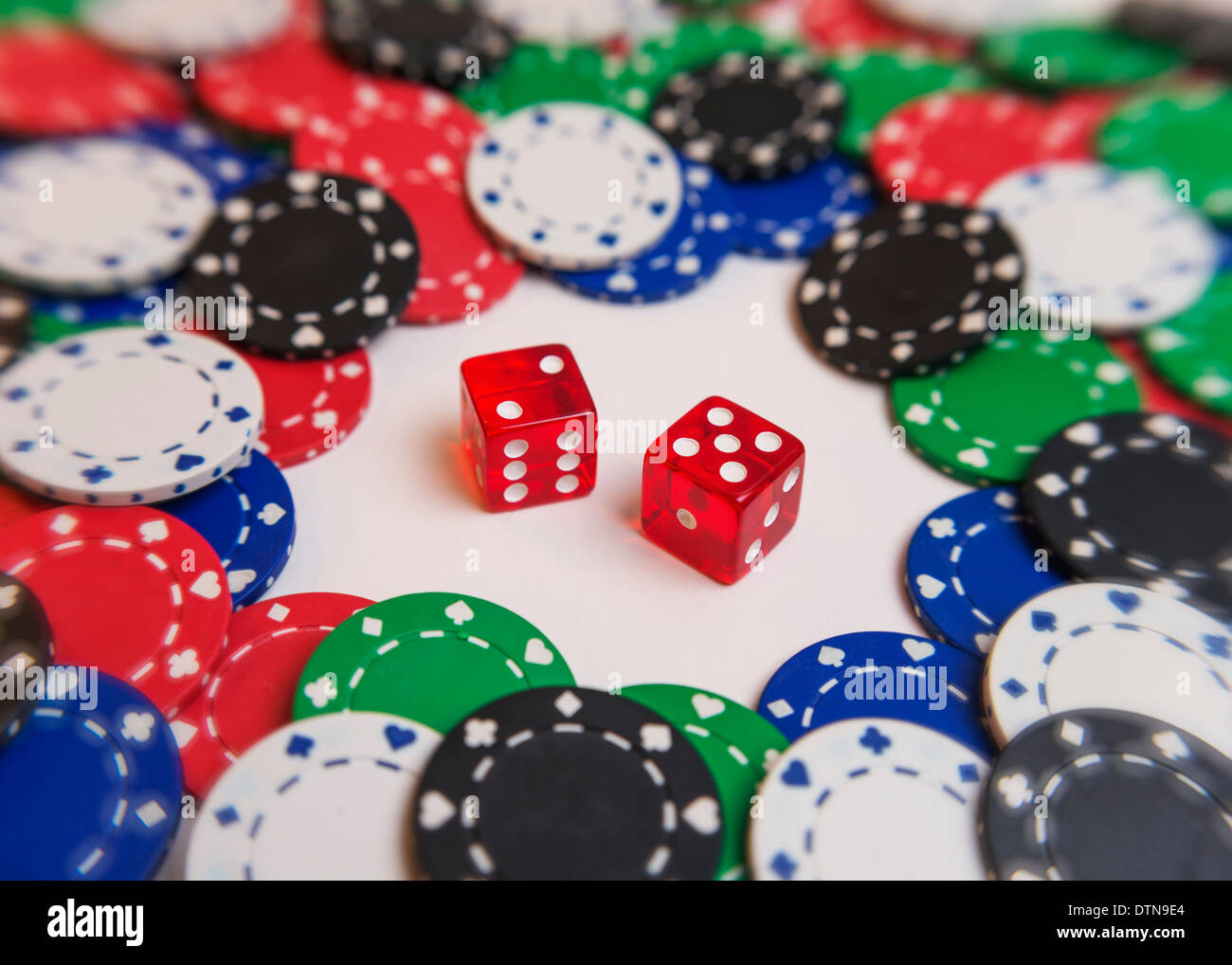 Dice and gaming chips hi-res stock photography and images - Alamy