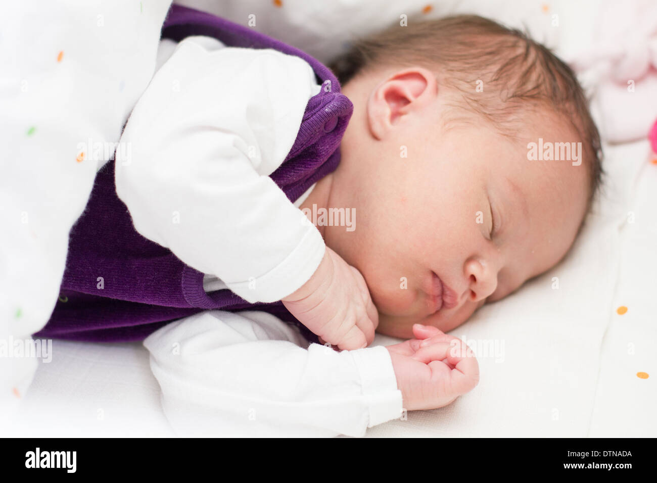 Peaceful newborn baby sleeping three days old Stock Photo - Alamy
