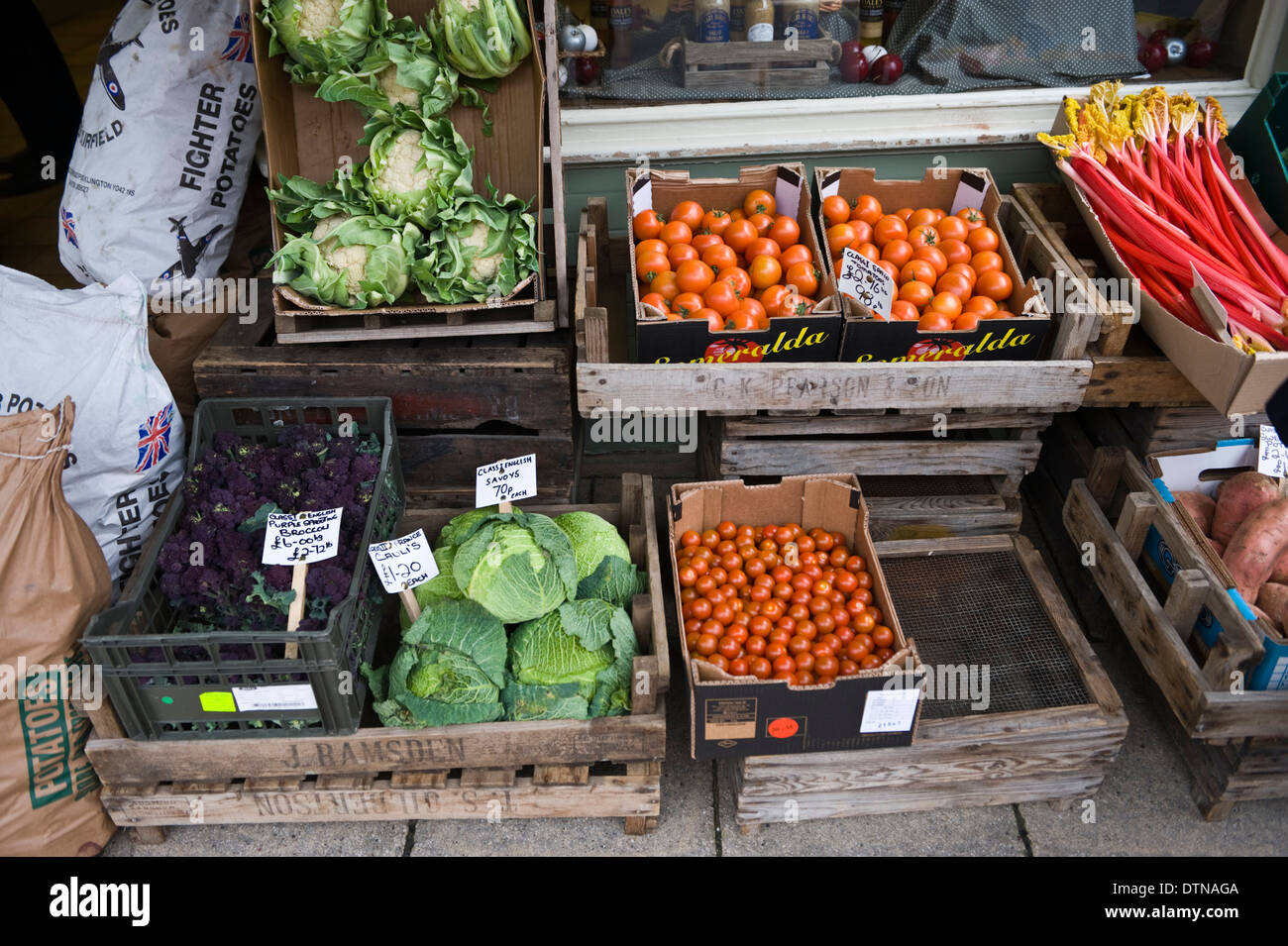 Display outside local grocer's in Malton North Yorkshire England UK ...