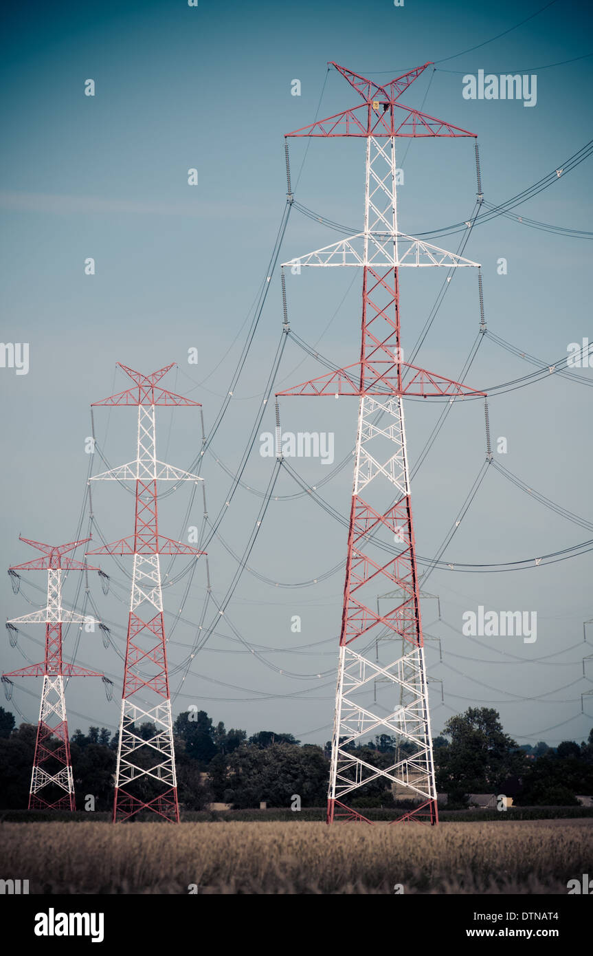 Pylon and transmission power line Stock Photo - Alamy