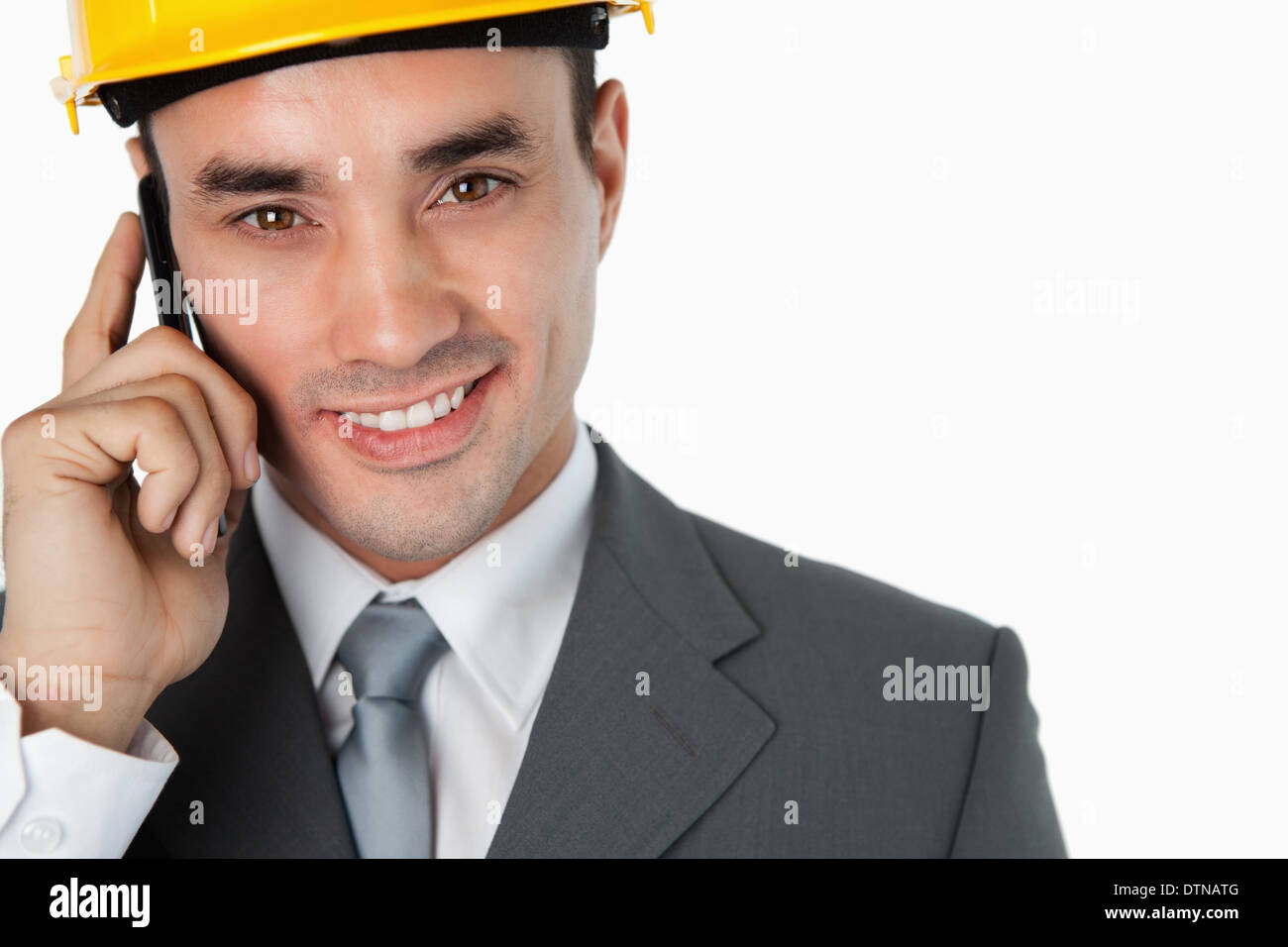 Close up of architect calling customer Stock Photo - Alamy
