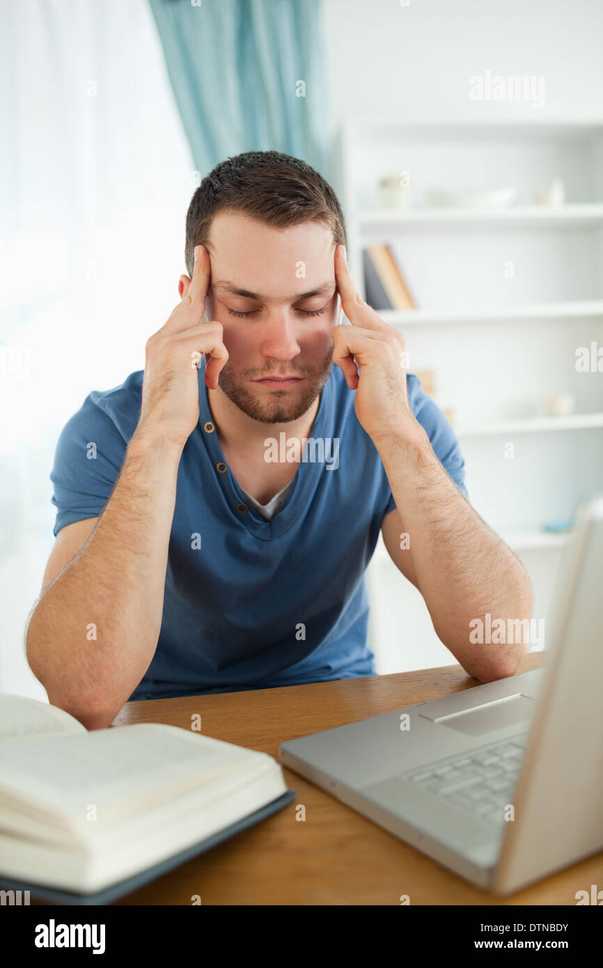 Student thinking hard about a problem Stock Photo - Alamy