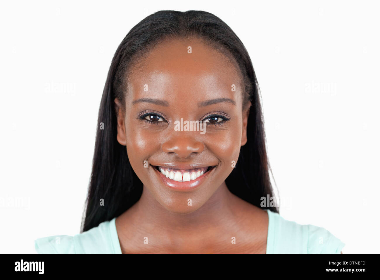 Close up of happy smiling female Stock Photo - Alamy