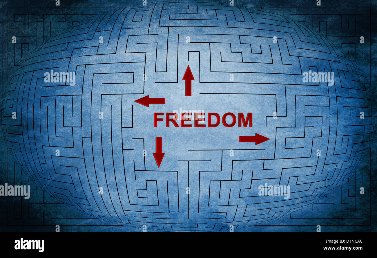 Freedom maze concept Stock Photo - Alamy