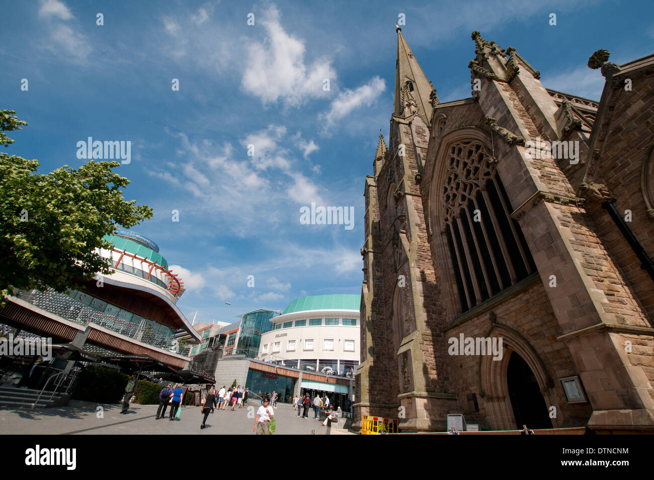 The Church of Saint Martin and the Bullring Shopping area of Birmingham ...