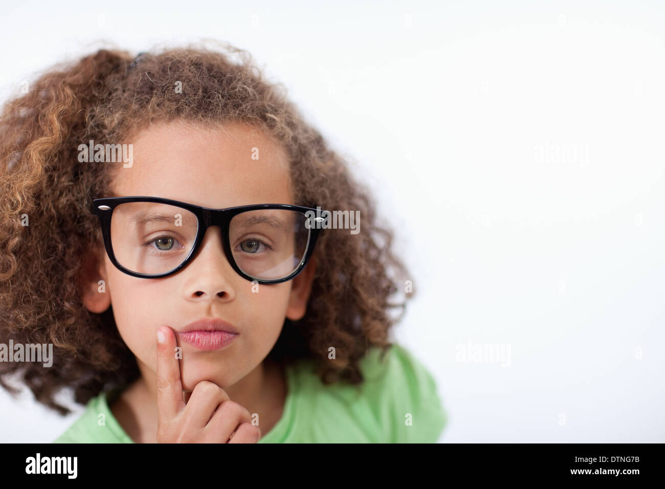 Young girl thinking Stock Photo - Alamy