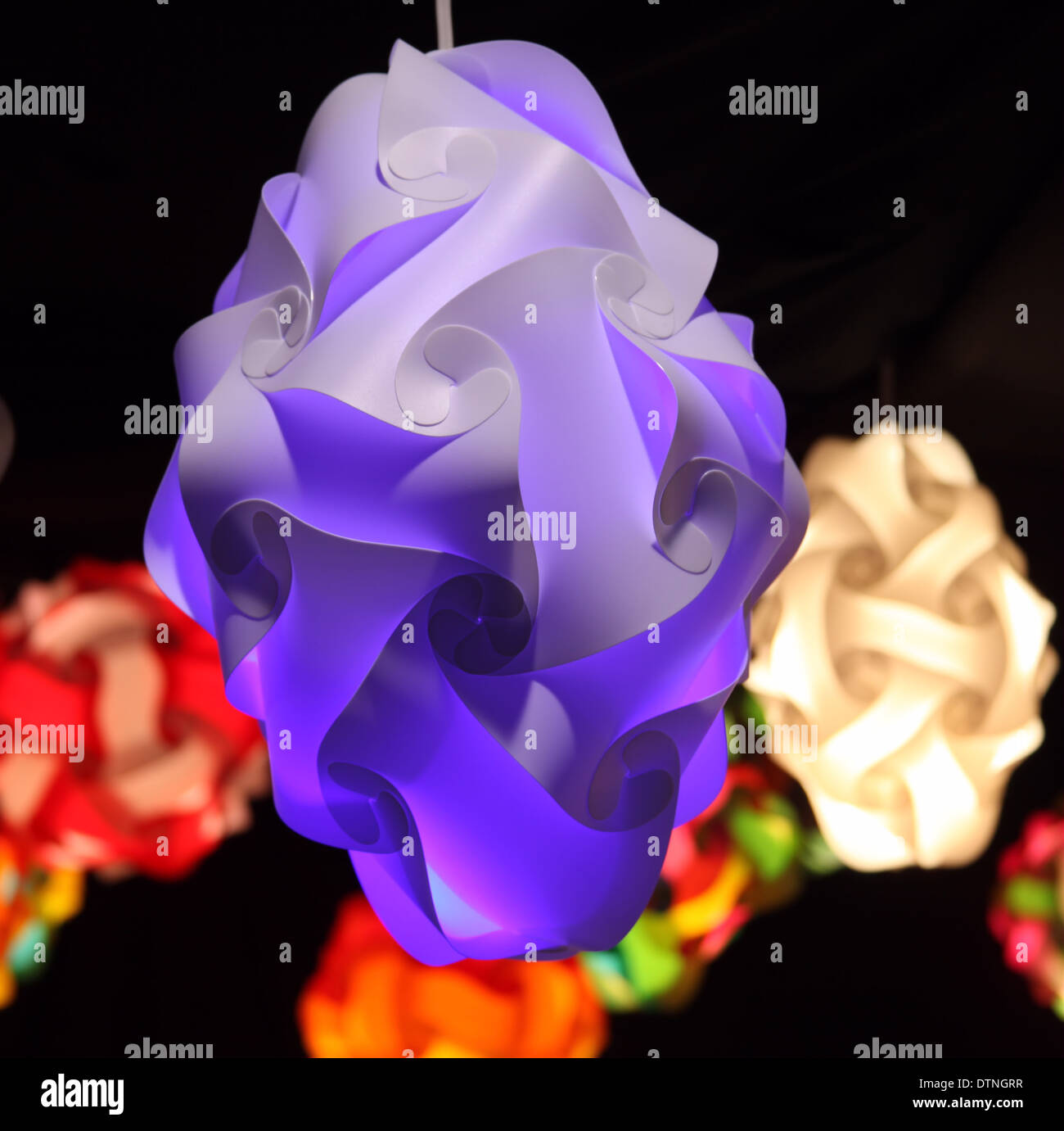 CEILING LIGHT,BLUE LIT LANTERN,LIGHT Stock Photo - Alamy