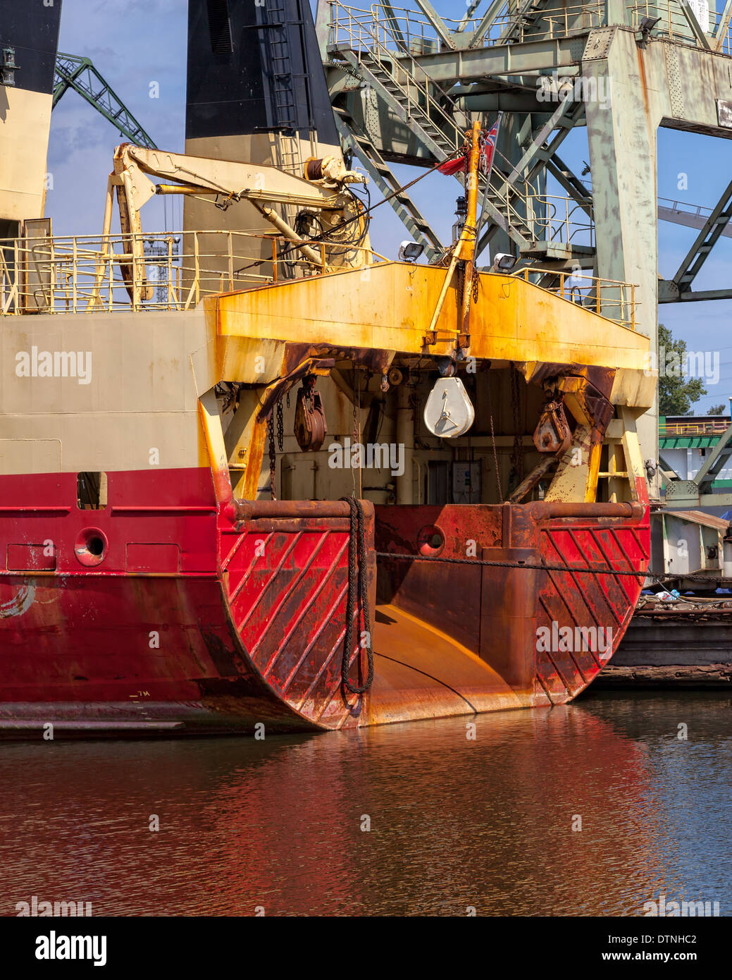 The stern of a fishing trawler on the port Stock Photo - Alamy