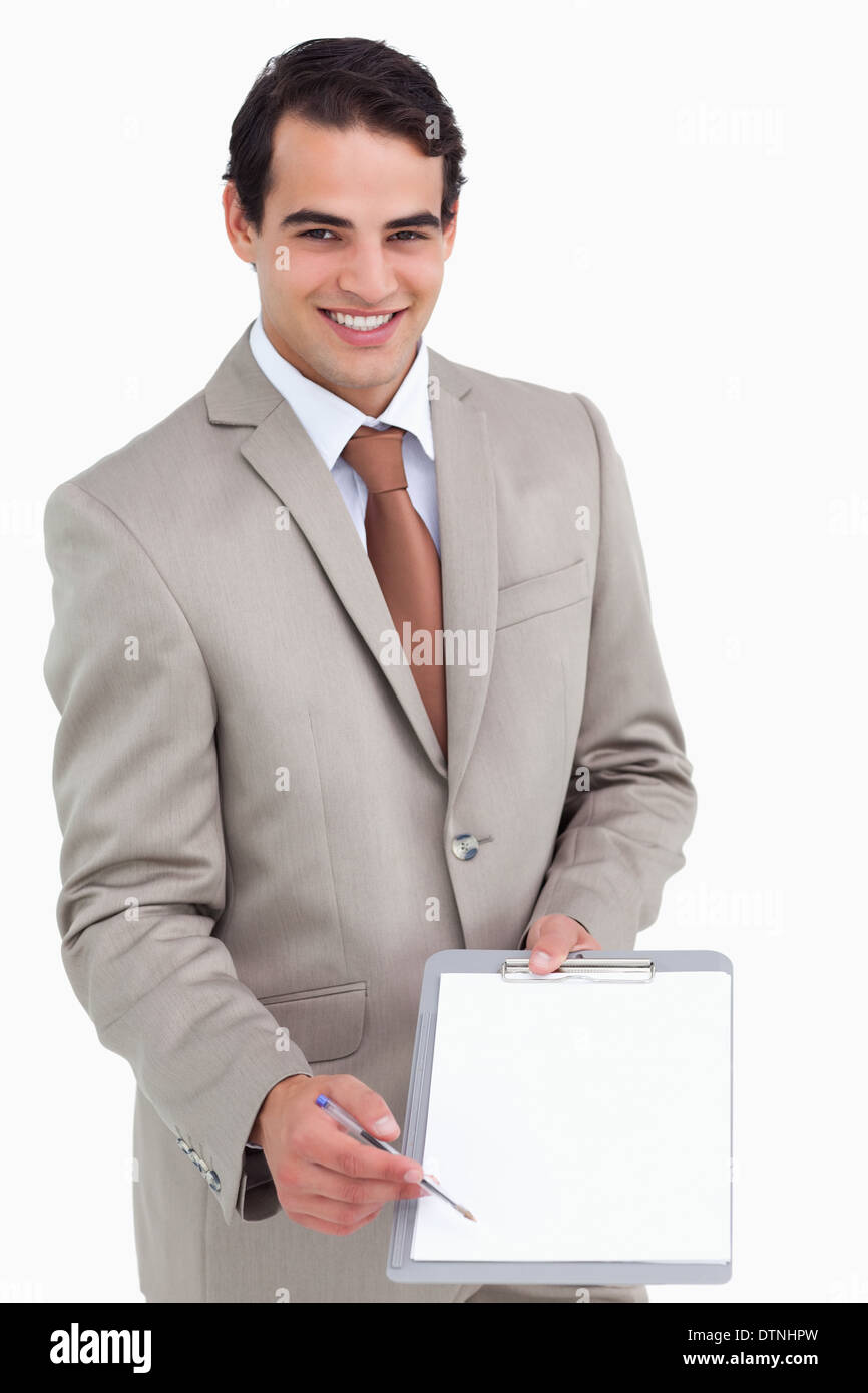 Salesman asking man sign hi-res stock photography and images - Alamy