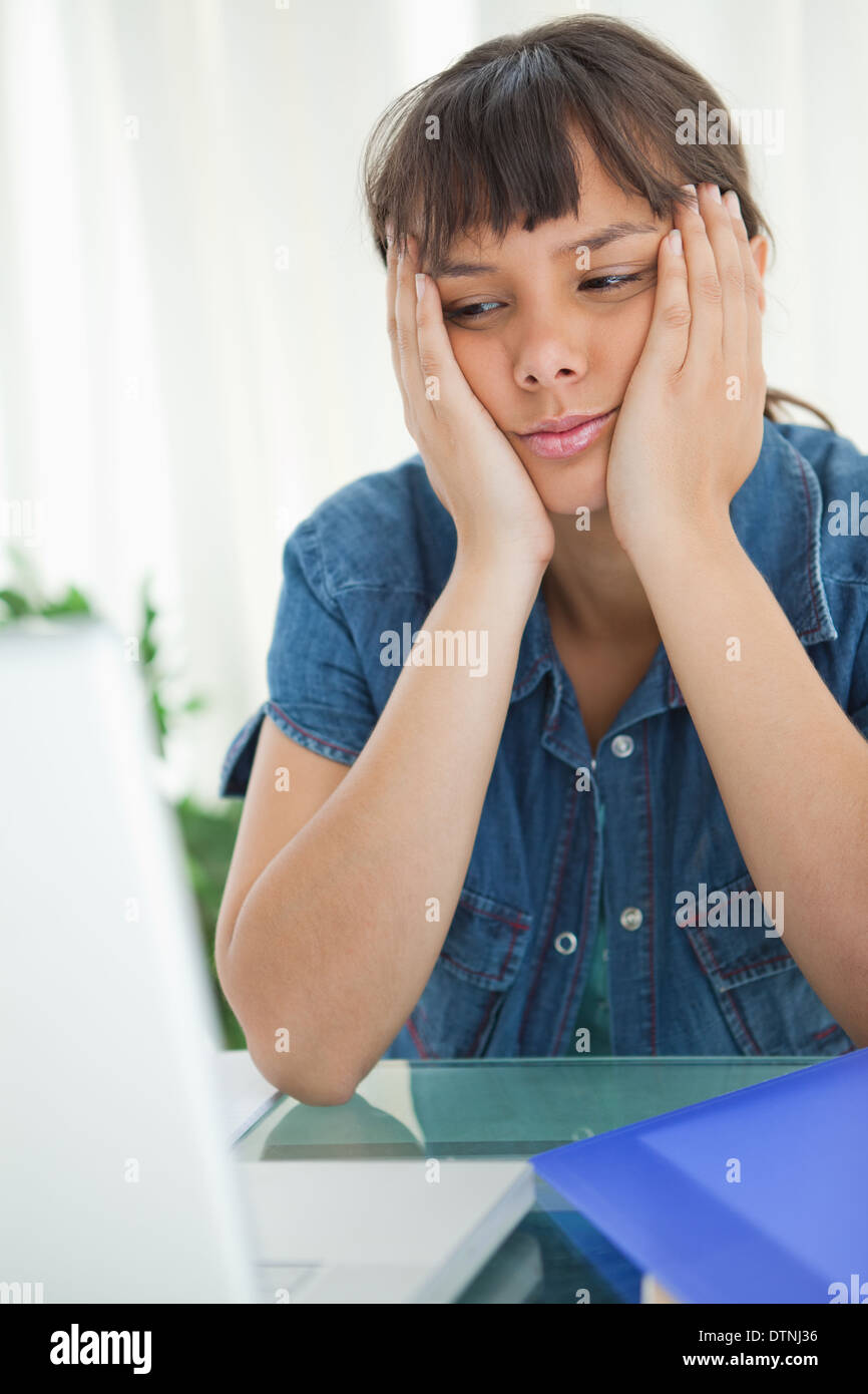 Female student bored Stock Photo - Alamy