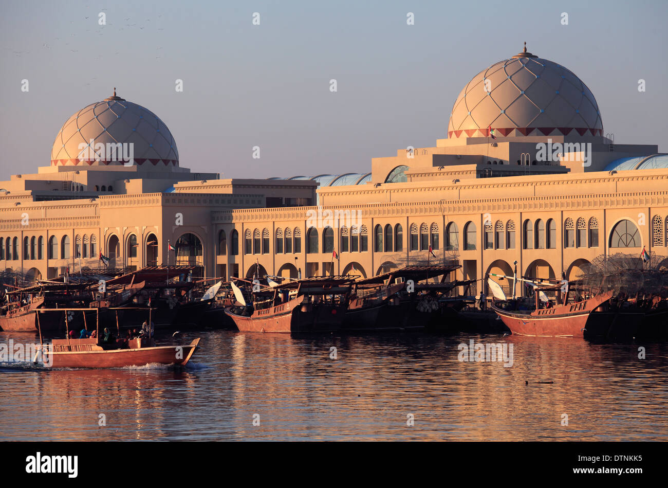 United Arab Emirates, Sharjah, Jubail Market, Creek, boats Stock Photo ...