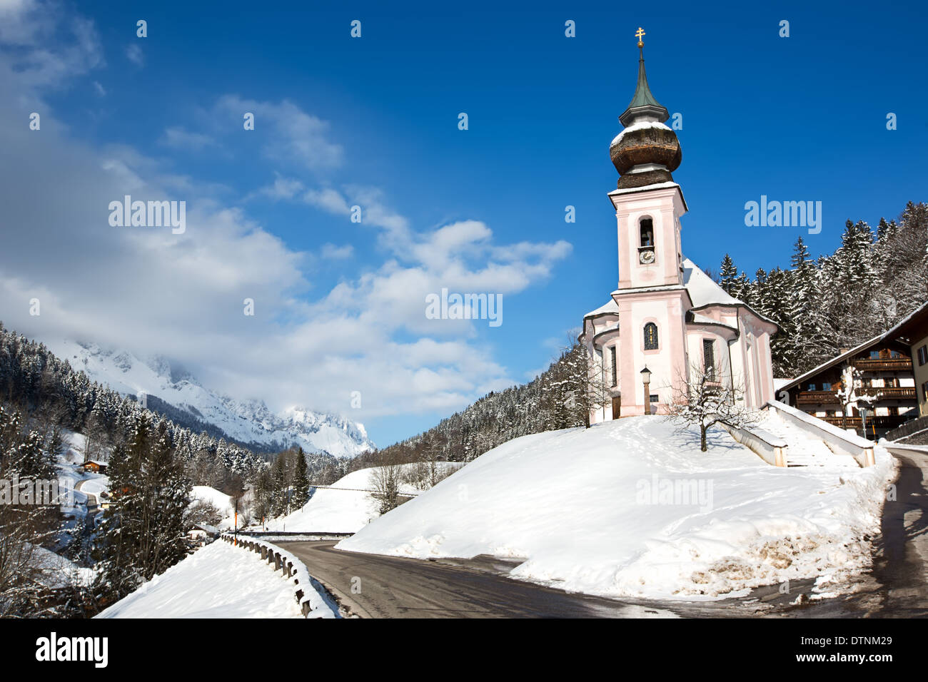 Maria Gern Church in Bavarian Alps, Berchtesgaden, Germany Stock Photo ...