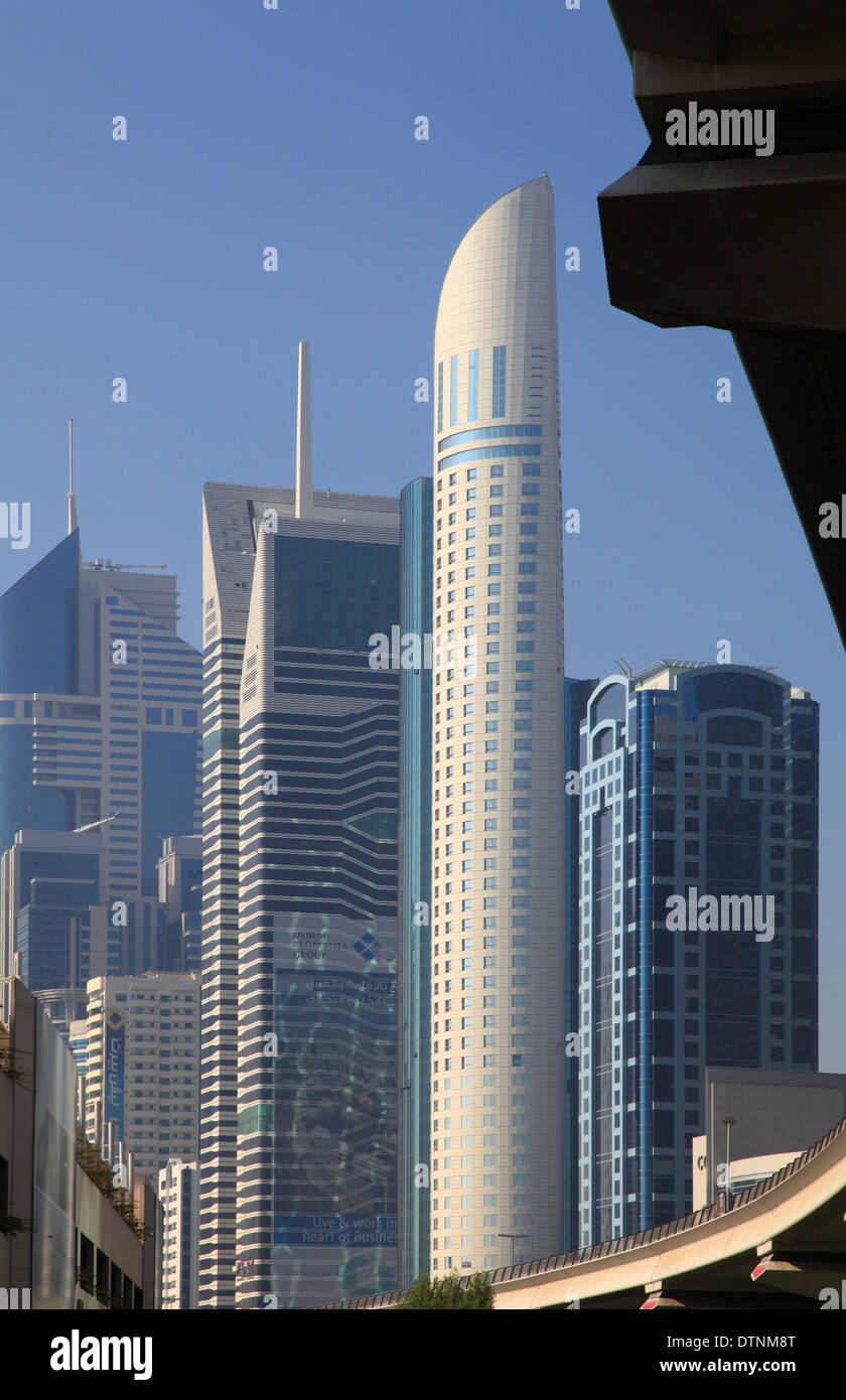 United Arab Emirates, Dubai, Sheikh Zayed Road, skyline, skyscrapers ...