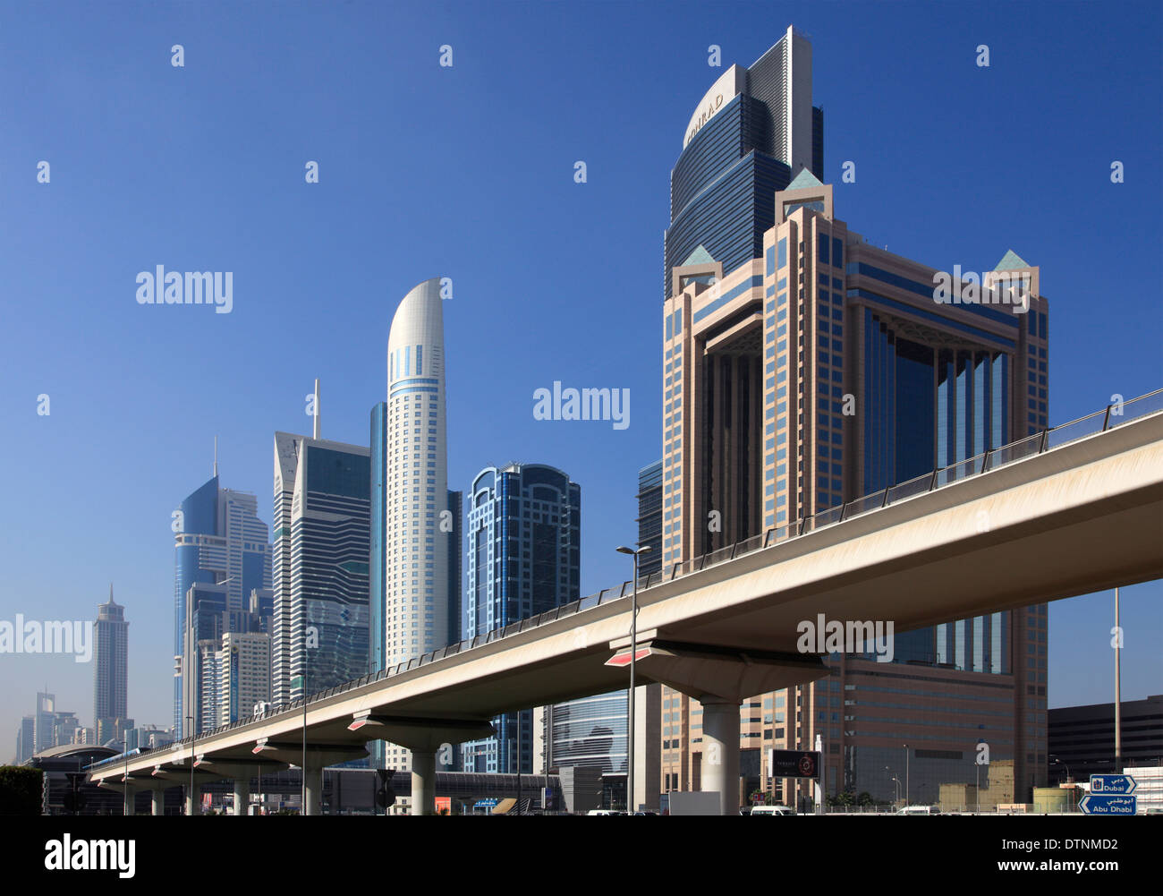 United Arab Emirates, Dubai, Sheikh Zayed Road, skyline, skyscrapers ...