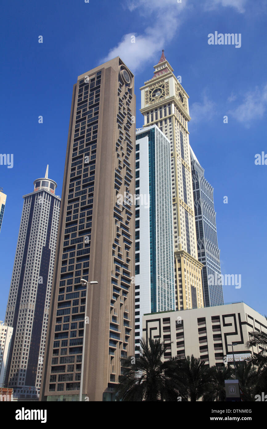 United Arab Emirates, Dubai, Sheikh Zayed Road, skyline, skyscrapers ...
