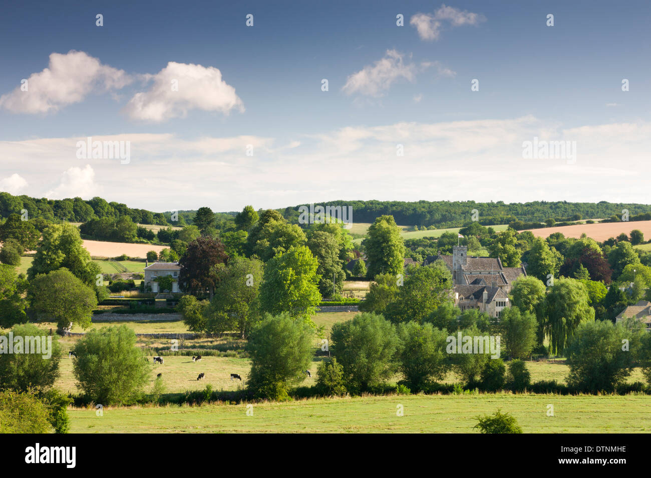 Pretty countryside surrounding the Cotswolds village of Swinbrook ...