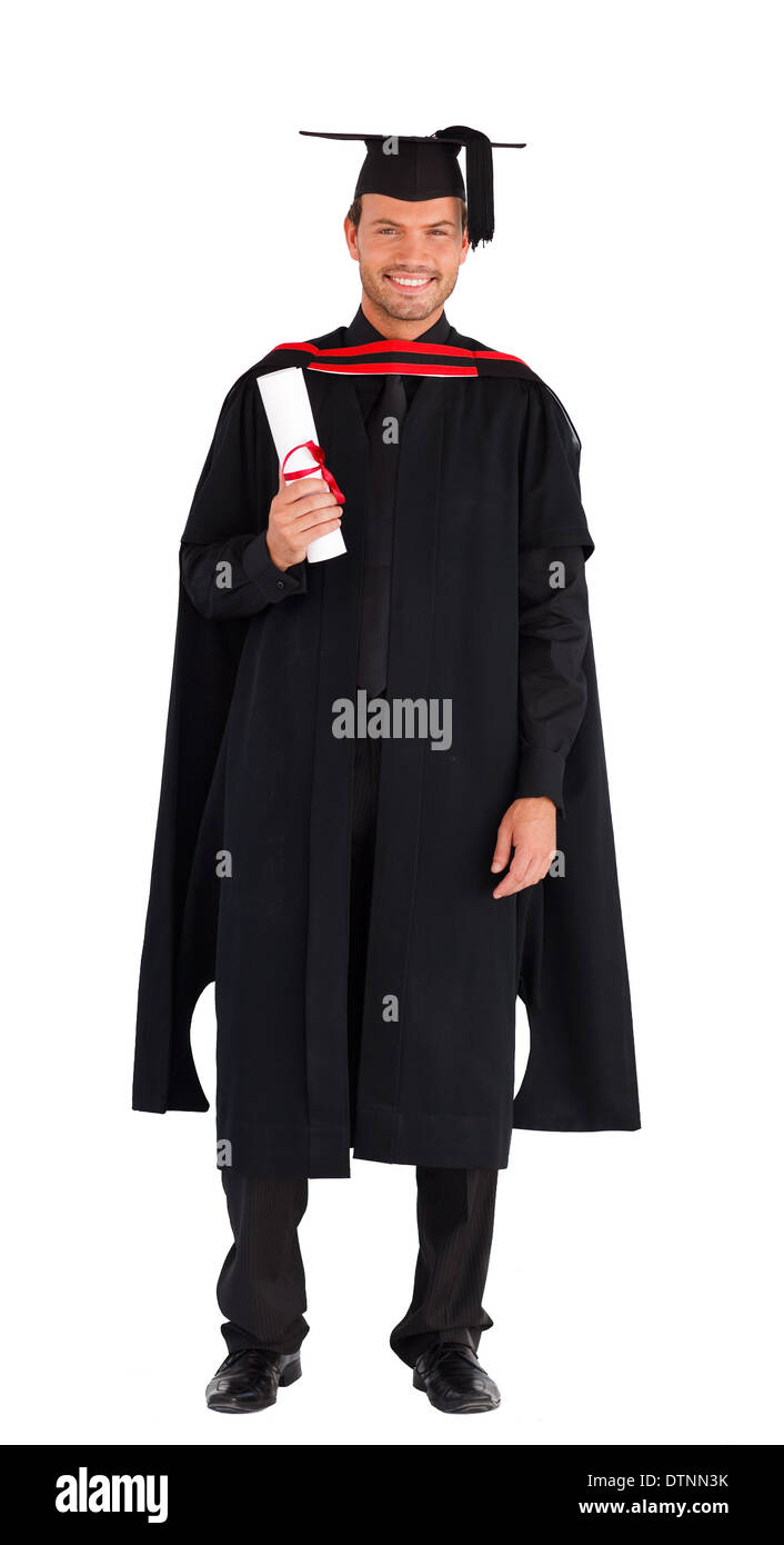 Happy graduate boy with his diploma Stock Photo - Alamy
