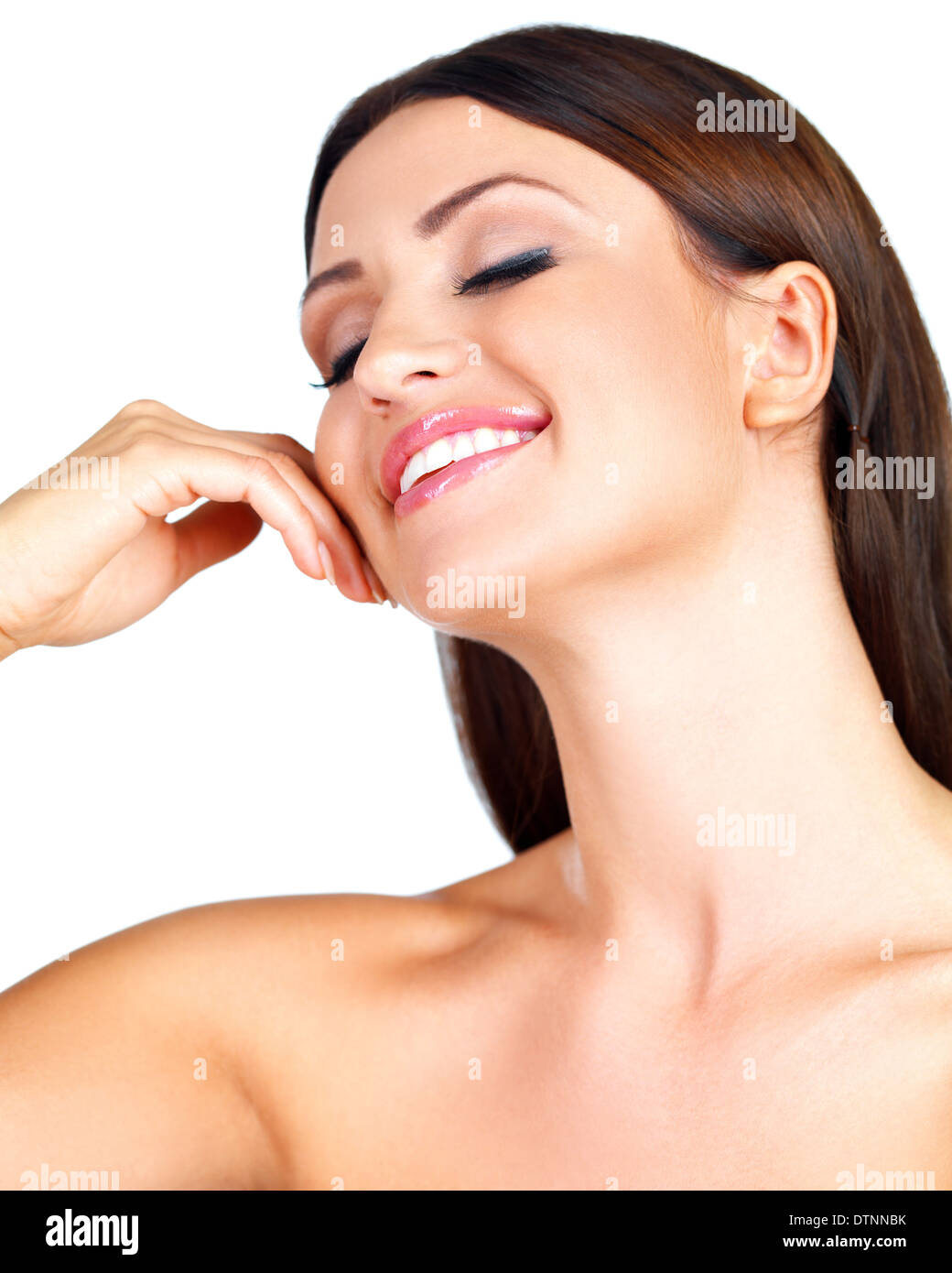 Happy pensive dreamy woman in hi-res stock photography and images - Alamy