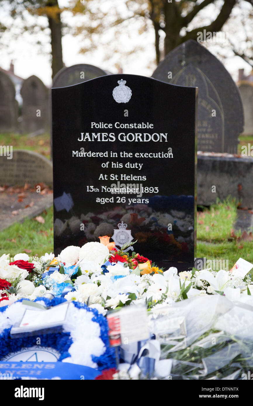 The new gravestone on the previously unmarked grave of PC James Gordon ...