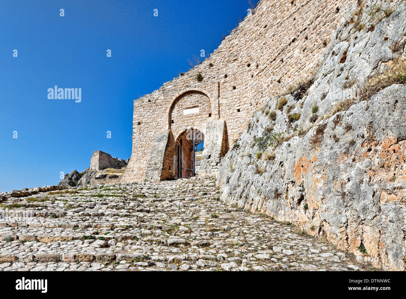 The castle of Akrokorinthos, Greece Stock Photo - Alamy