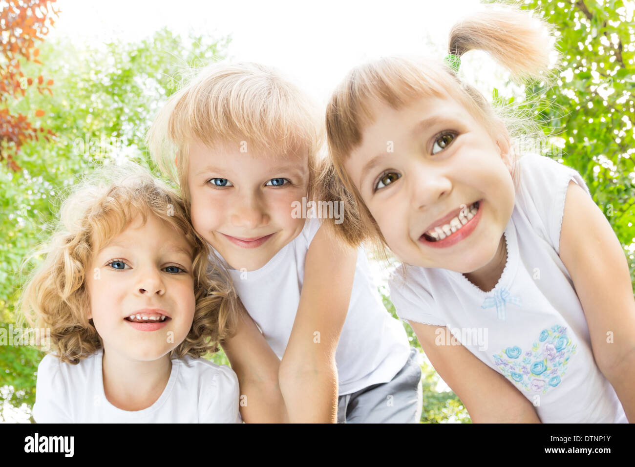 Three kids having fun hi-res stock photography and images - Alamy