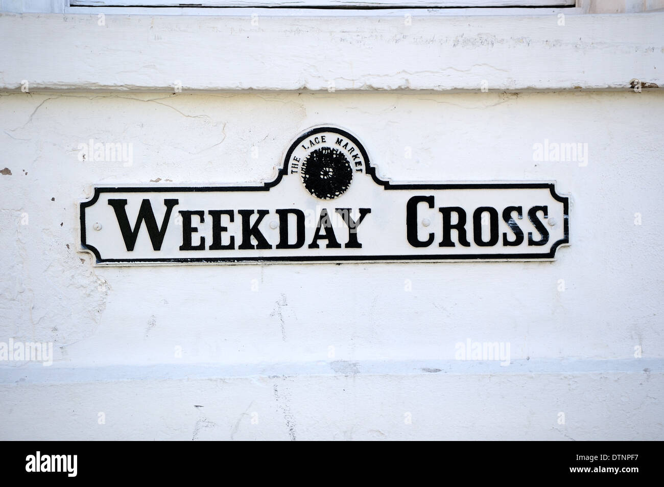 Weekday Cross Street Sign ,Lace Market ,Nottingham,UK Stock Photo - Alamy