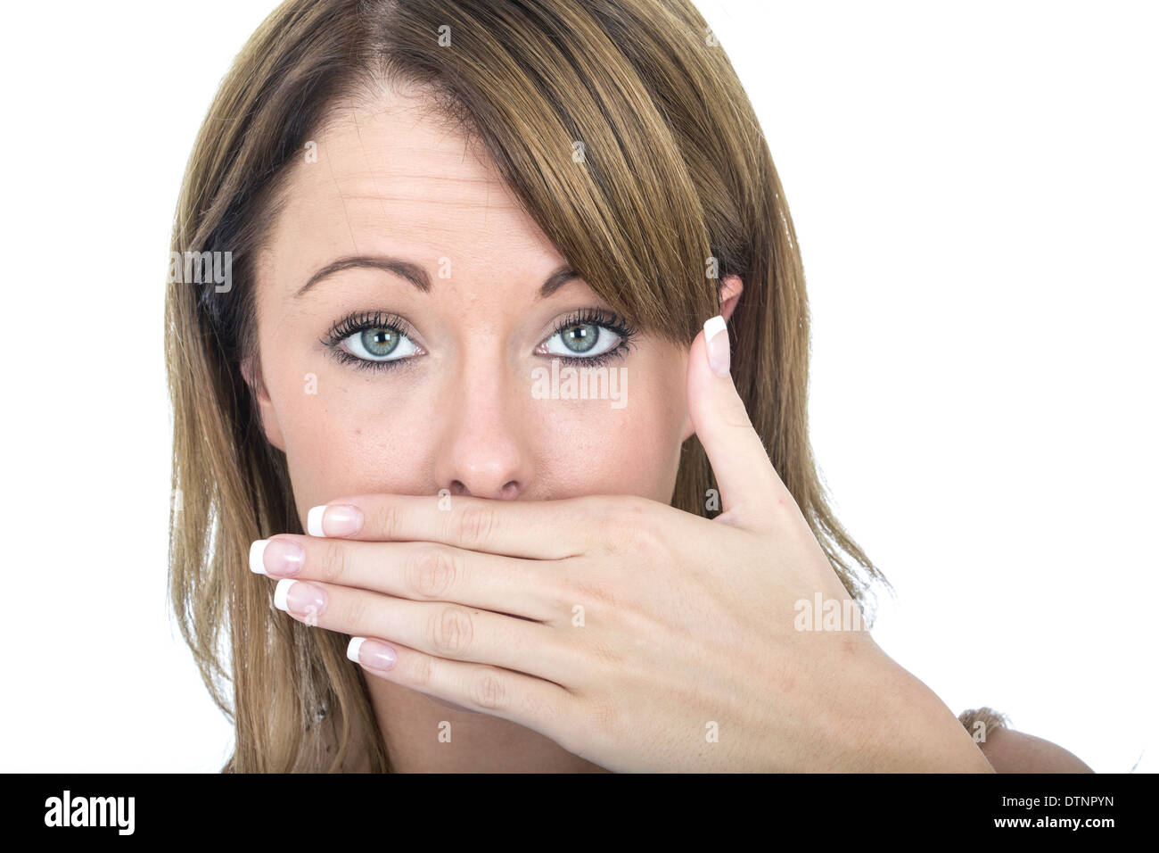 Embarrassed Shocked Young Woman Stock Photo - Alamy