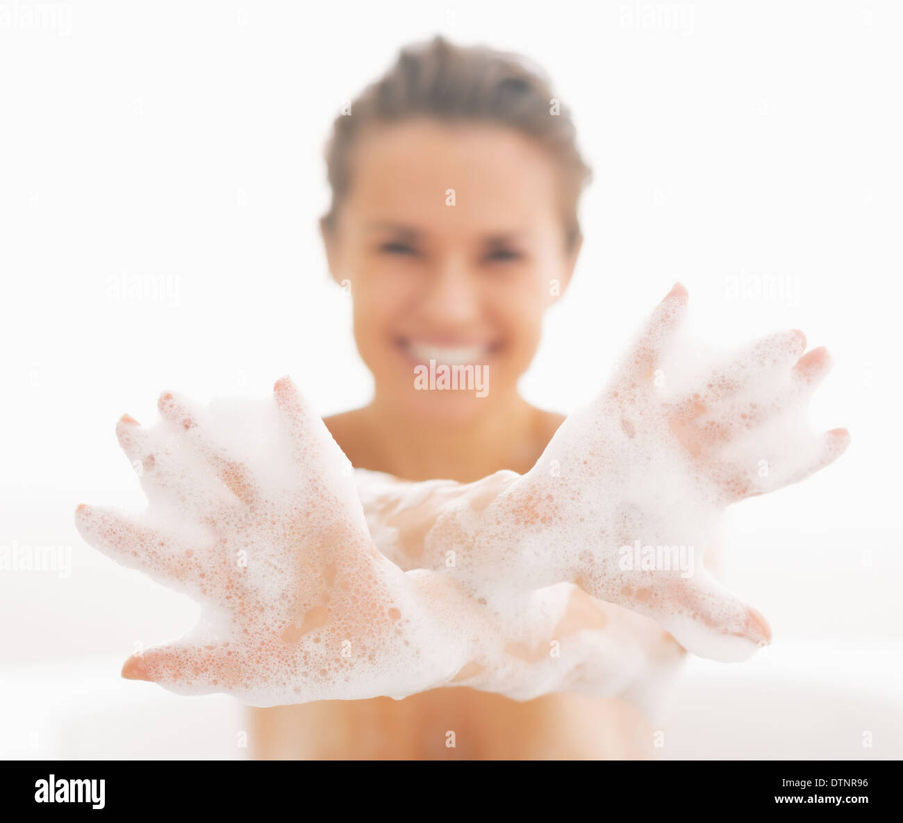Hands with foam hi-res stock photography and images - Alamy