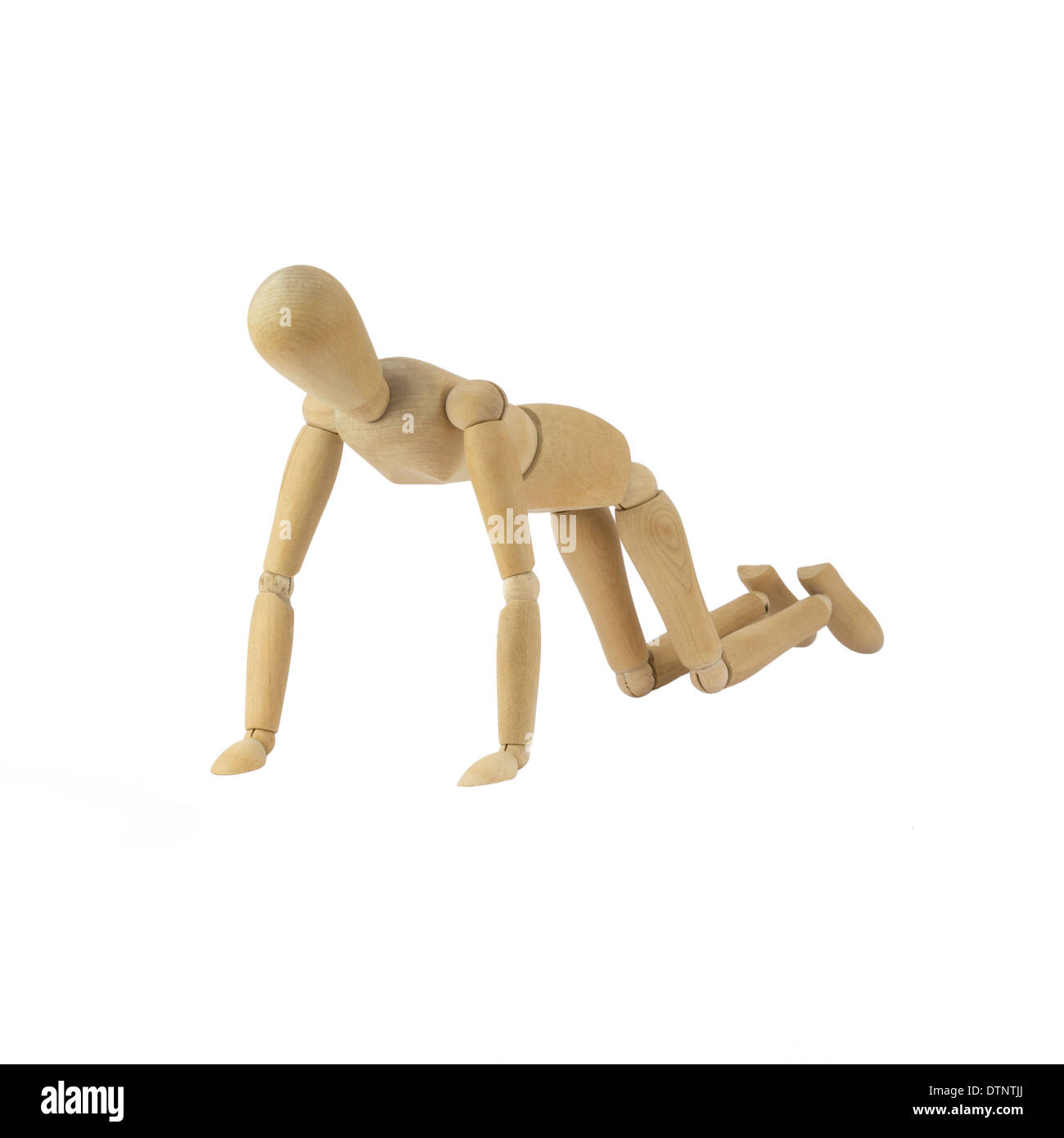 Wooden woman figure in action Stock Photo - Alamy