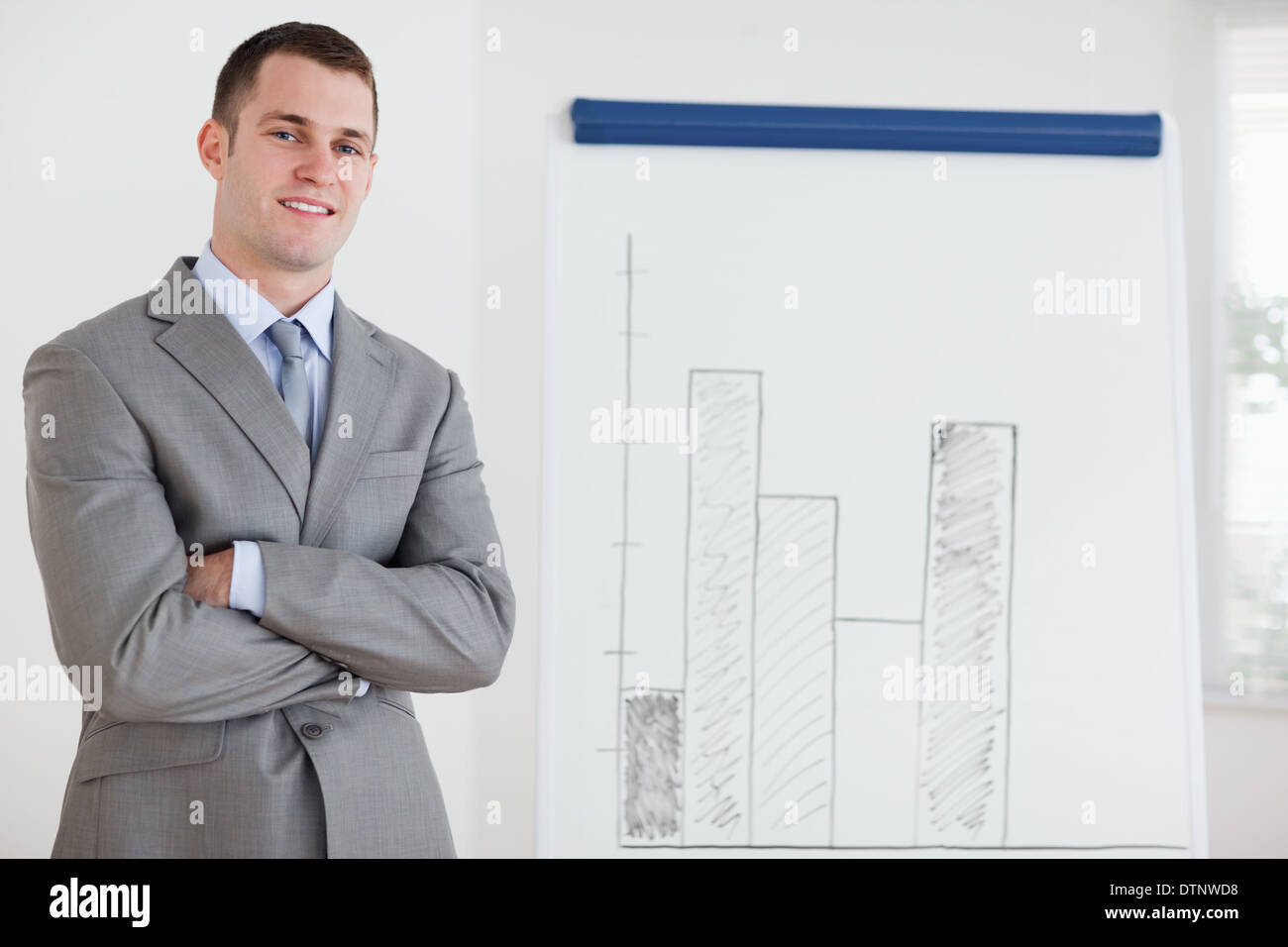 Businessman confident about his diagram Stock Photo - Alamy