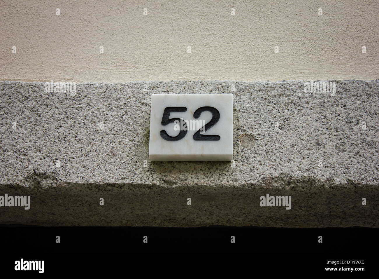 Door number 52 Stock Photo - Alamy